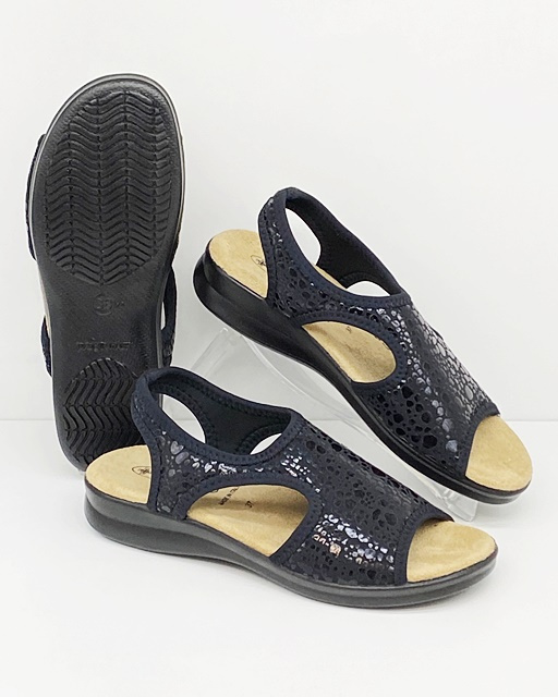 Elastyczne sandały damskie Sanital Flex 8041.17 czarne (nakrapiane ...